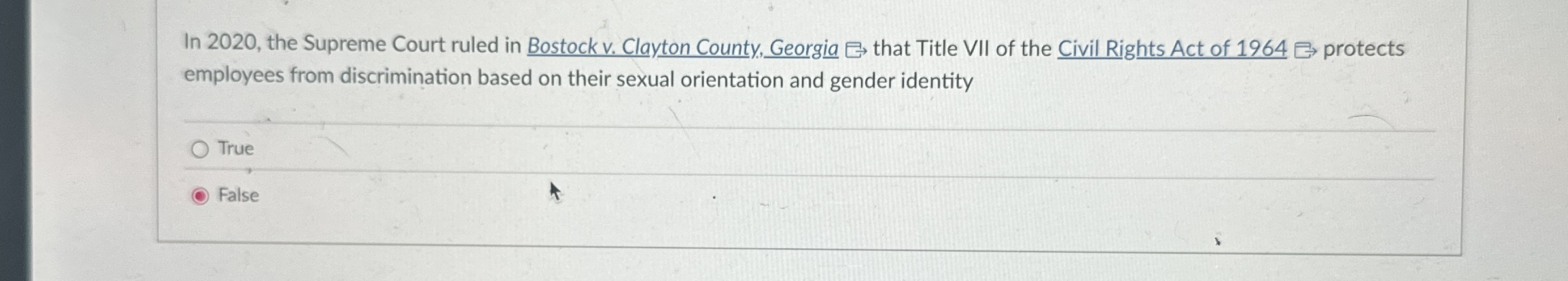 Solved In 2020, ﻿the Supreme Court ruled in Bostock v. | Chegg.com