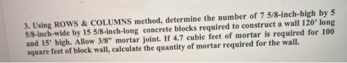 Solved 3. Using ROWS & COLUMNS method, determine the number | Chegg.com