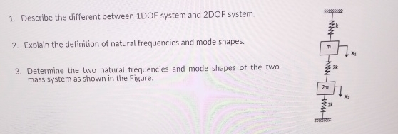 Solved Describe the different between 1 ﻿DOF system and 2DOF | Chegg.com