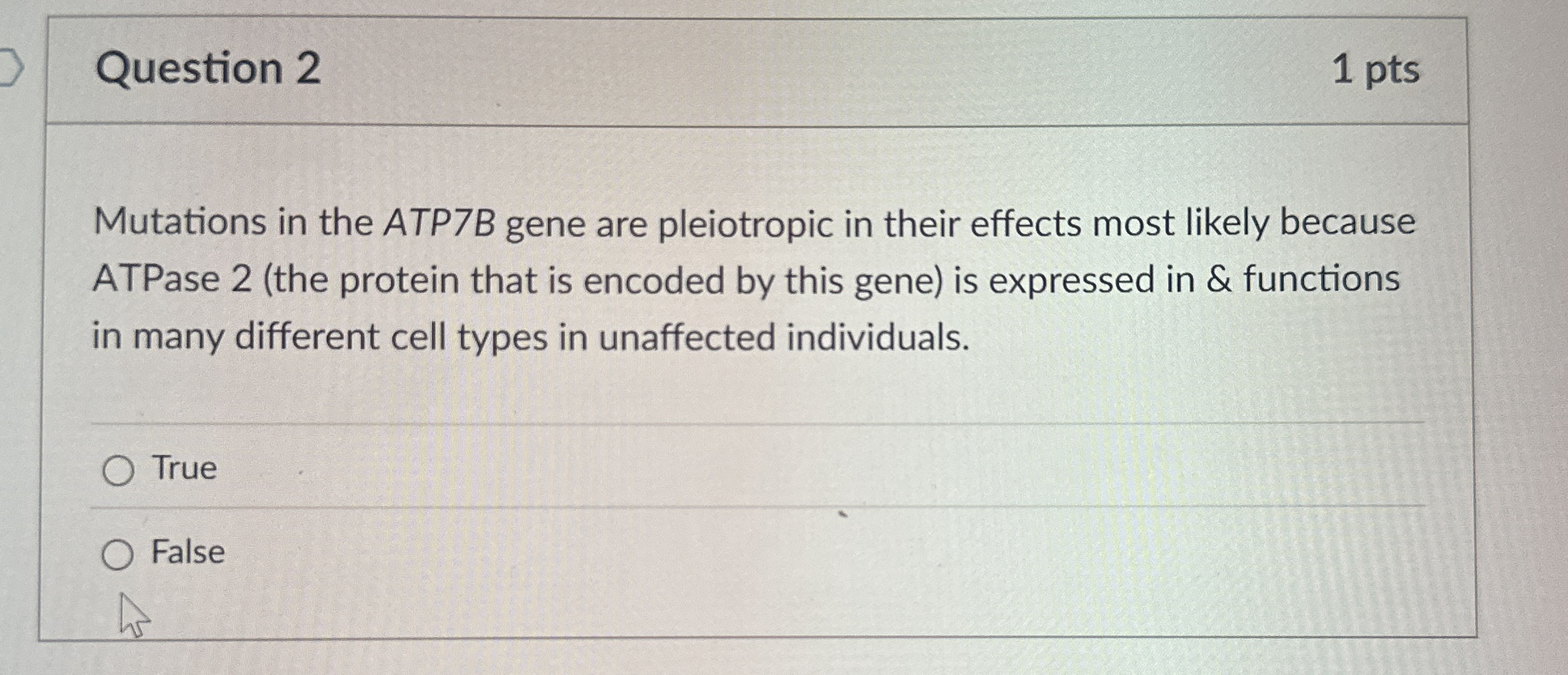 Solved Question 21 ﻿ptsMutations in the ATP7B gene are | Chegg.com