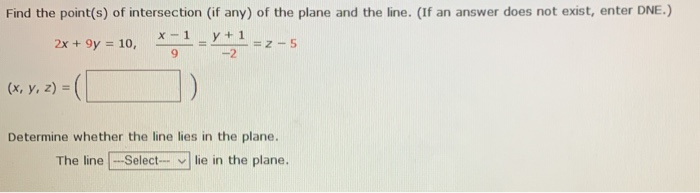 Solved Find The Point S Of Intersection If Any Of The