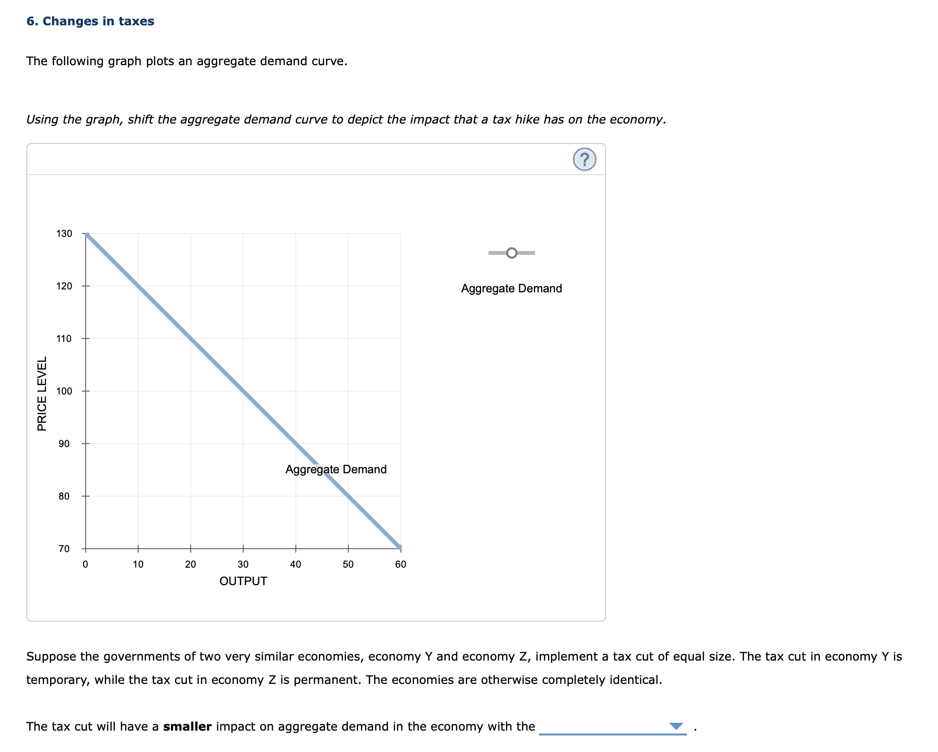[Solved]: Changes in taxes The following graph plots an ag