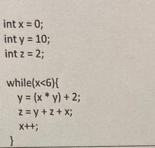 Solved Show the value of each variable in every iteration | Chegg.com
