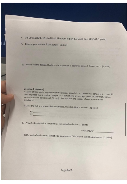 Solved Short Answer Section Use Proper Statistical 8121