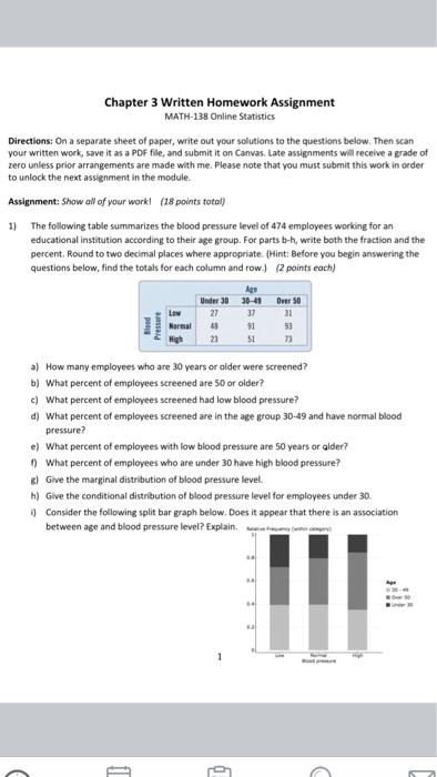 Solved Chapter 3 Written Homework Assignment MATH-138 Online | Chegg.com