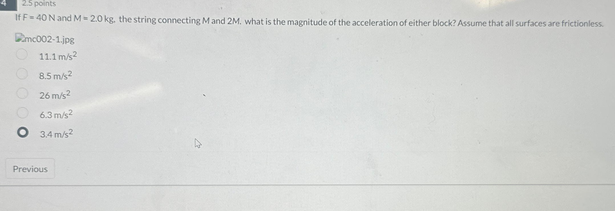 Solved 2.5 pointsIf F=40N and M=2.0kg, the string | Chegg.com Solved 2.5 pointsIf F=40N and M=2.0kg, the string | Chegg.com