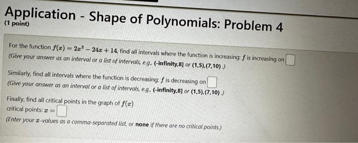 Solved Application - Shape of Polynomials: Problem 4 (1 | Chegg.com