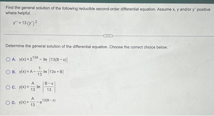 Solved Find the general solution of the following reducible | Chegg.com