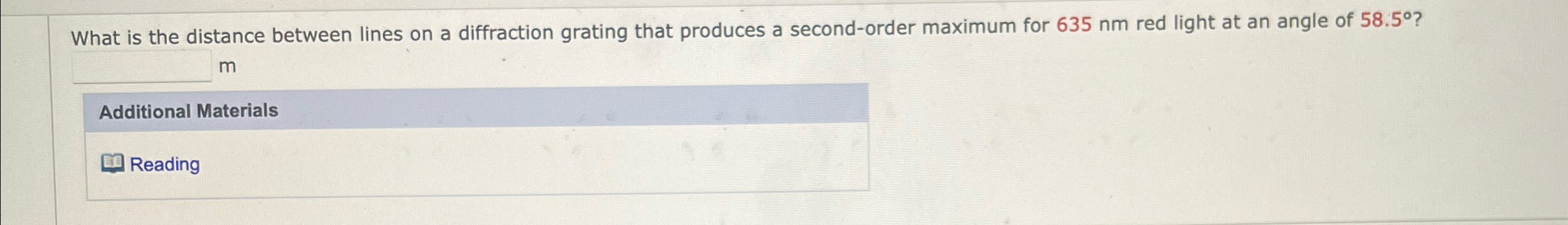 Solved What is the distance between lines on a diffraction | Chegg.com