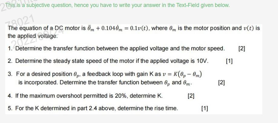 jective question, hence you have to write your answer | Chegg.com