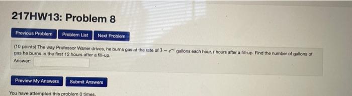 Solved 217HW13: Problem 8 Previous Problem Probler List Next | Chegg.com
