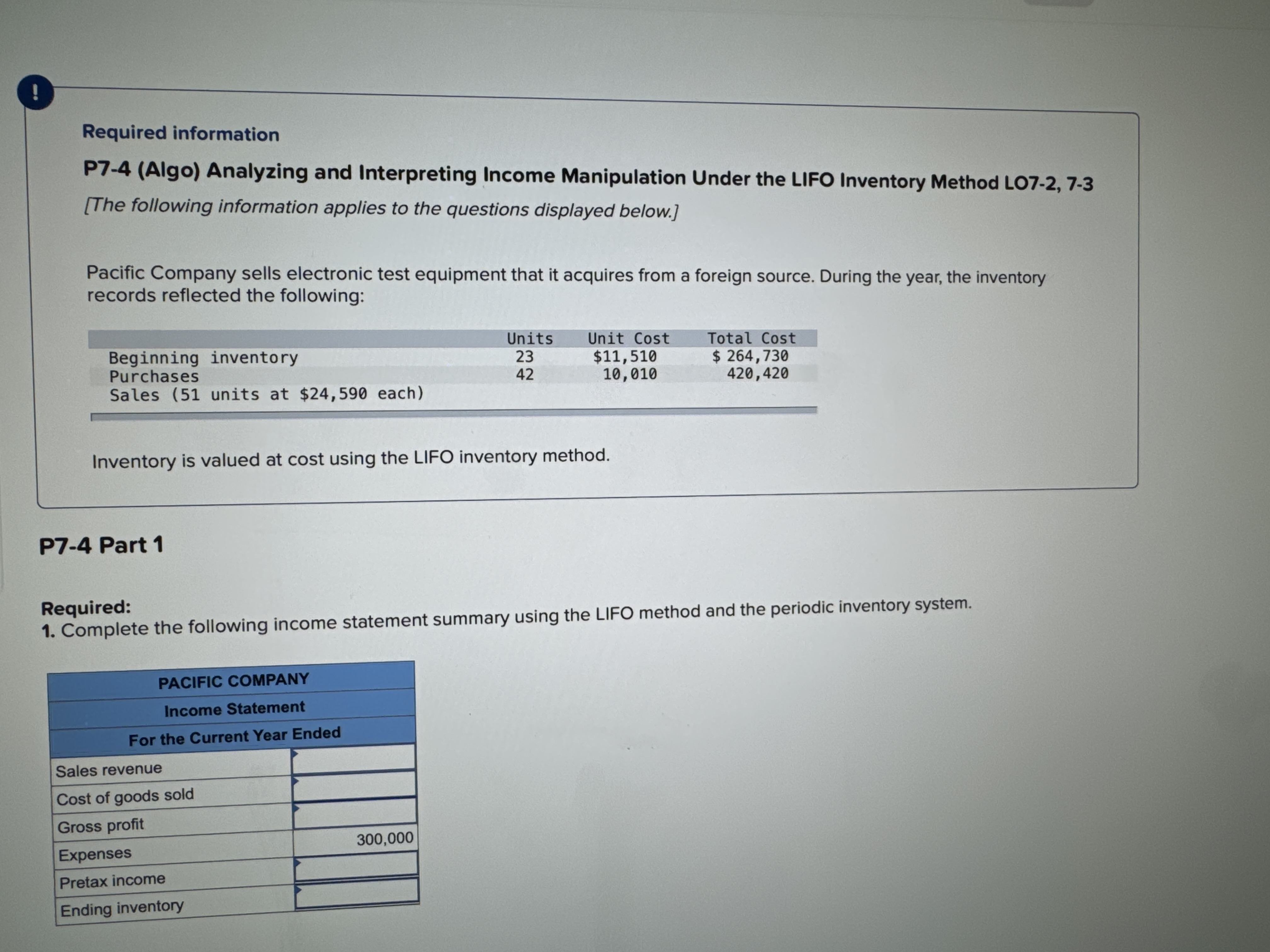 Solved Required informationP7-4 (Algo) ﻿Analyzing and | Chegg.com