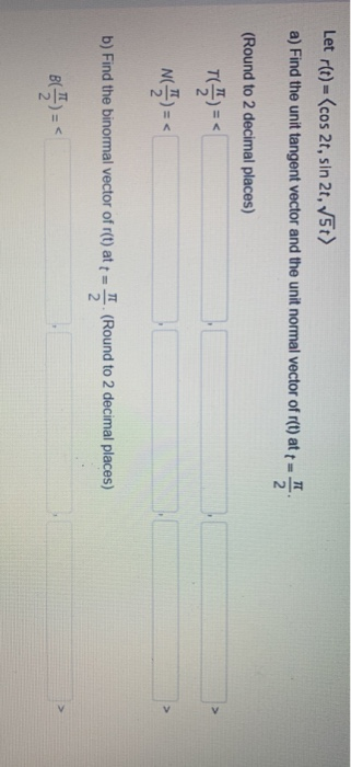 Solved Let r(t) = (cos 2t, sin 2t, 5t) a) Find the unit | Chegg.com