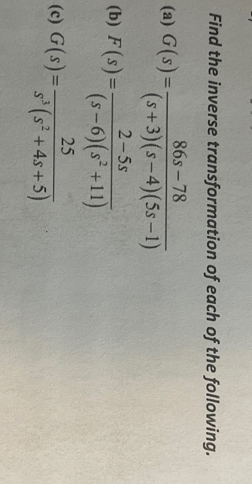 Find the inverse transformation of each of the | Chegg.com