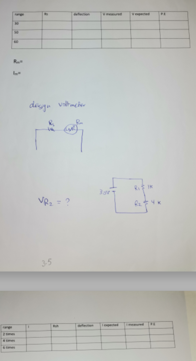 Solved Experiment # 2 Design of multiple-range DC voltmeter | Chegg.com