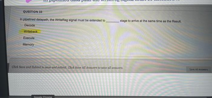 Solved Paul On Question 33 In Pipelined Datapath The 9172