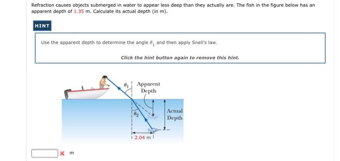 Solved Refraction causes objects submerged in water to | Chegg.com
