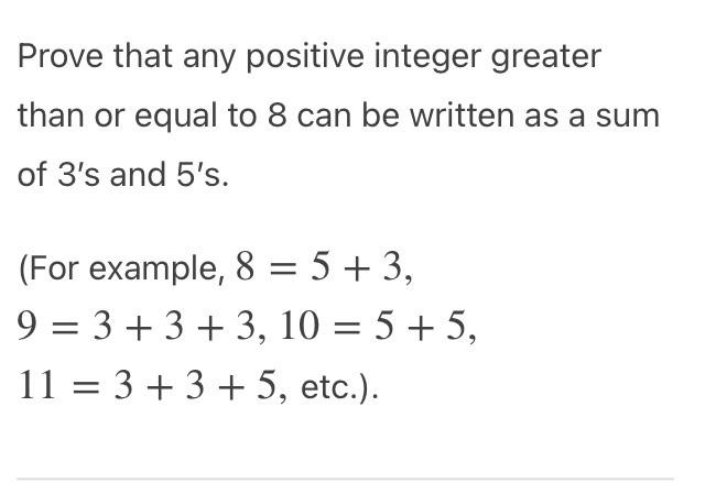 Solved Prove that any positive integer greater than or equal | Chegg.com