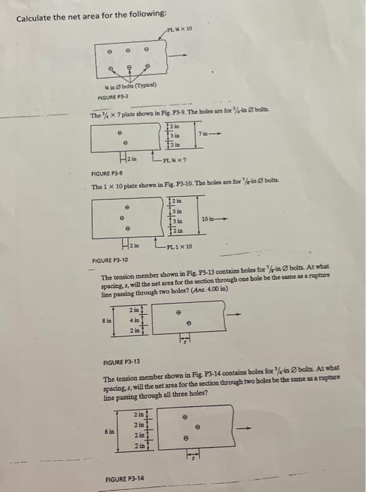 Solved Calculate the net area for the following: nGure p3-2 | Chegg.com