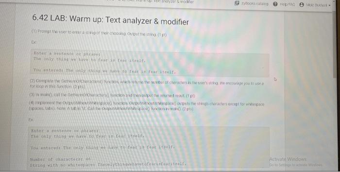 Solved and croche Gook rating Hope Modul 6.42 LAB: Warm up: | Chegg.com