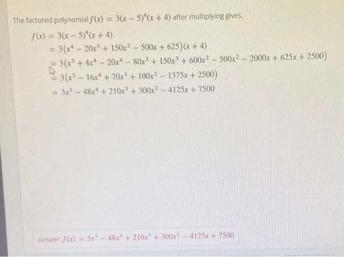 Solved You were asked to construct a polynomial function | Chegg.com