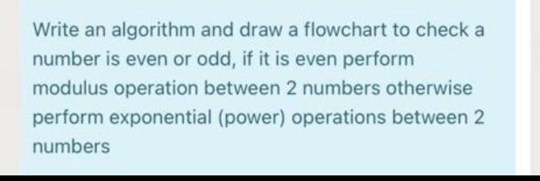 Solved Write an algorithm and draw a flowchart to check a | Chegg.com