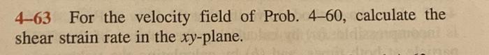 Solved For the given velocity field, calculate the shear | Chegg.com