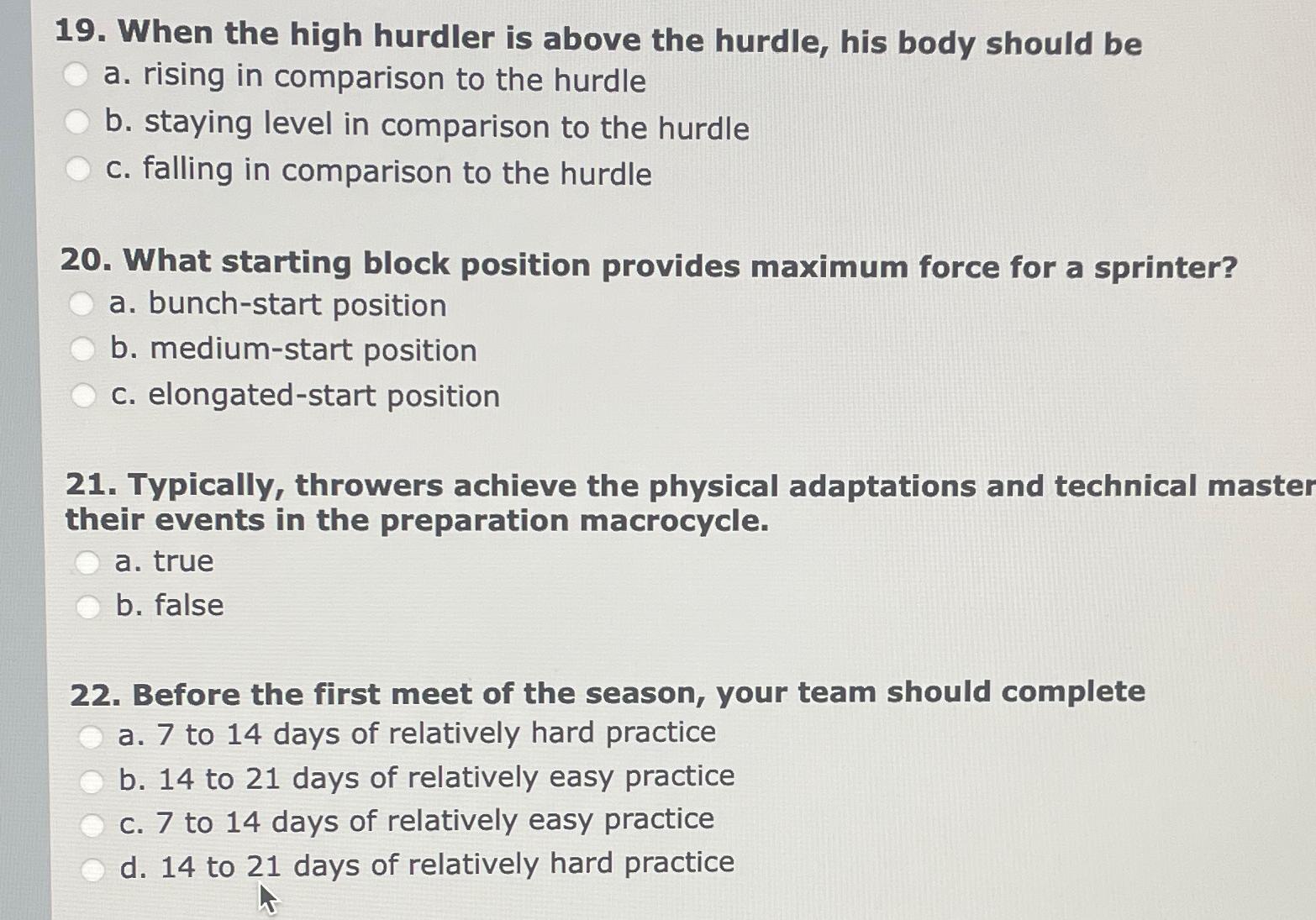 Solved When the high hurdler is above the hurdle, his body | Chegg.com