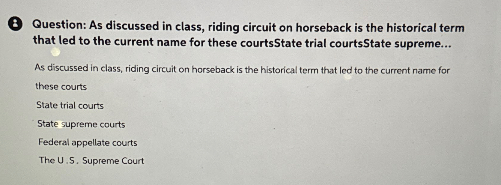 Solved (8) ﻿Question: As discussed in class, riding circuit | Chegg.com