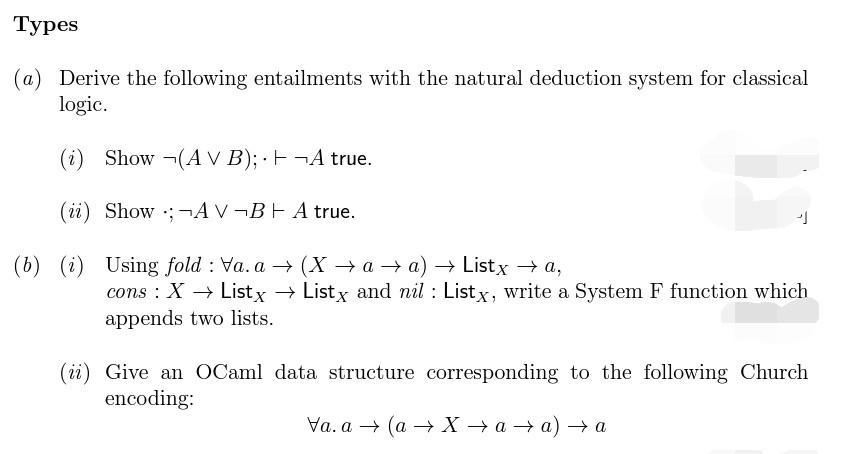 Solved (a) Derive the following entailments with the natural | Chegg.com
