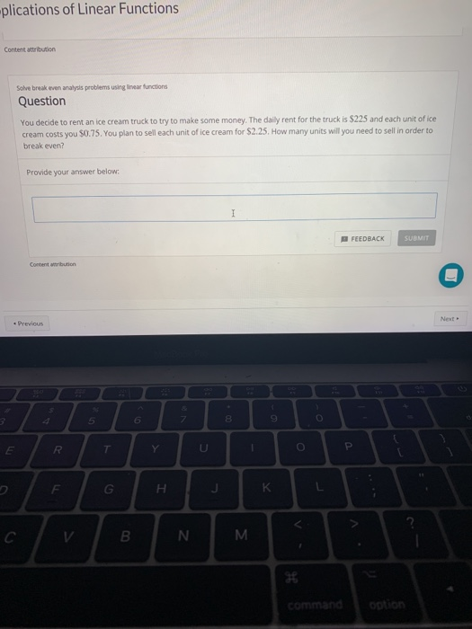 Solved plications of Linear Functions Content attribution | Chegg.com