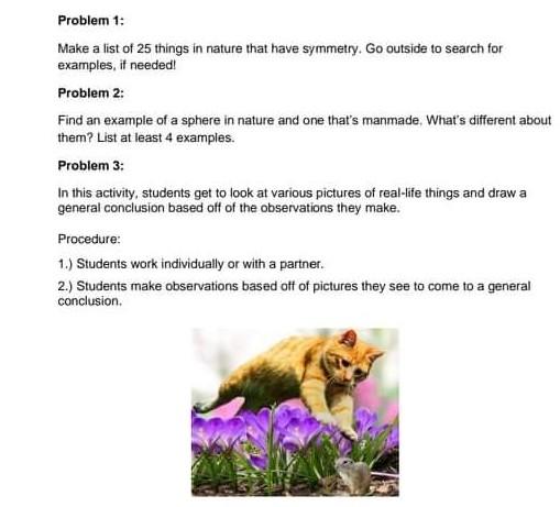 Solved Problem 1: Make a list of 25 things in nature that | Chegg.com