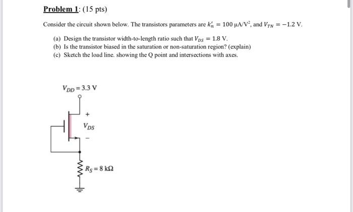 Solved Consider the circuit shown below. The transistors | Chegg.com