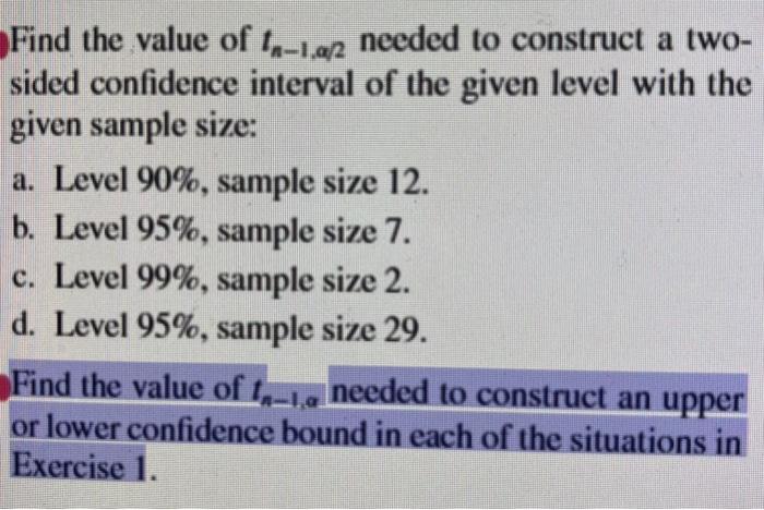 Solved Find the value of 1-1,92 needed to construct a two- | Chegg.com