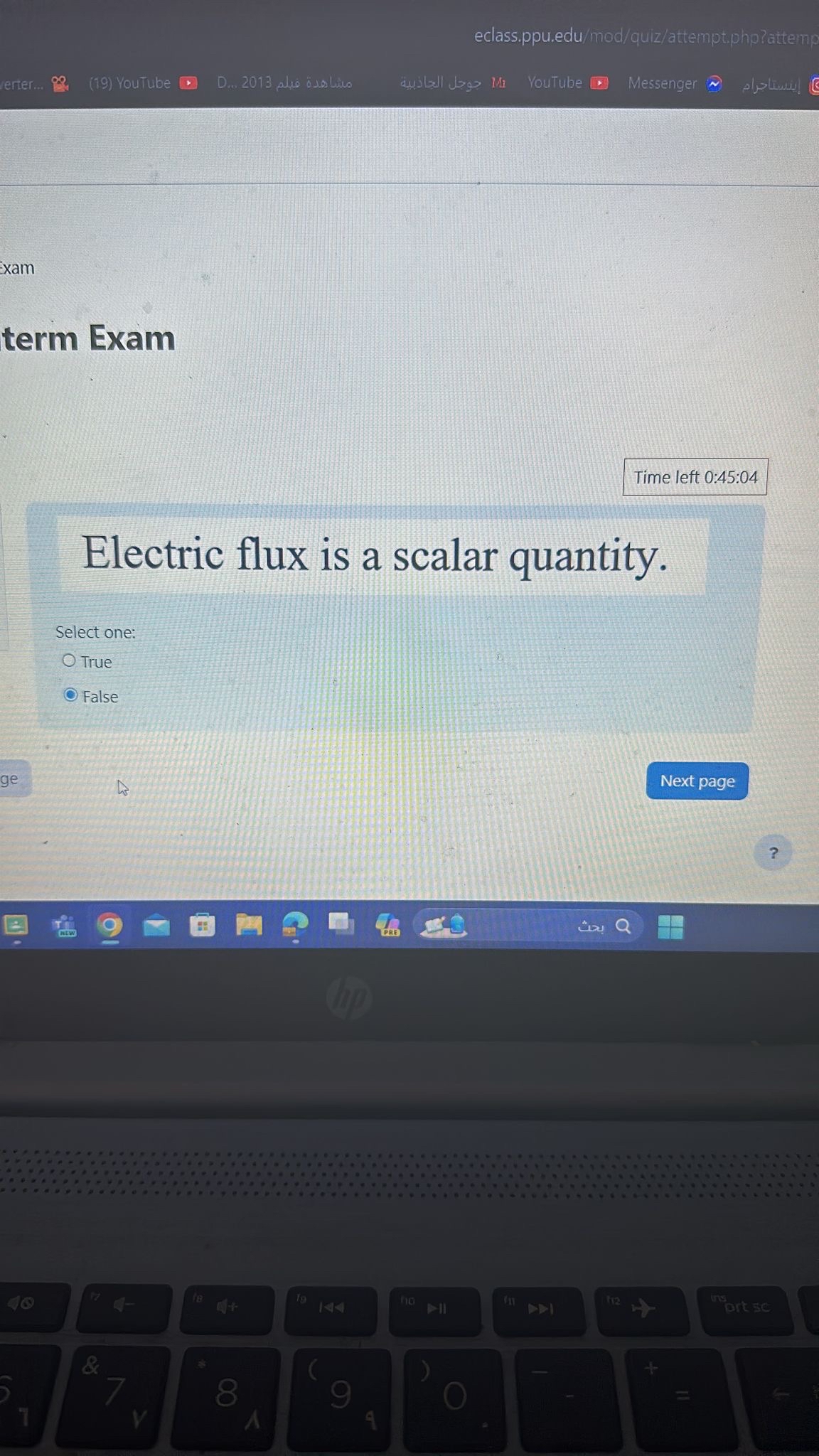 Solved Electric flux is a scalar quantity.Select one: | Chegg.com