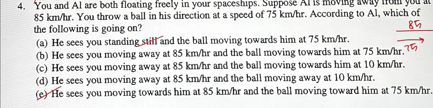 Solved 85kmhr. ﻿You throw a ball in his direction at a speed | Chegg.com