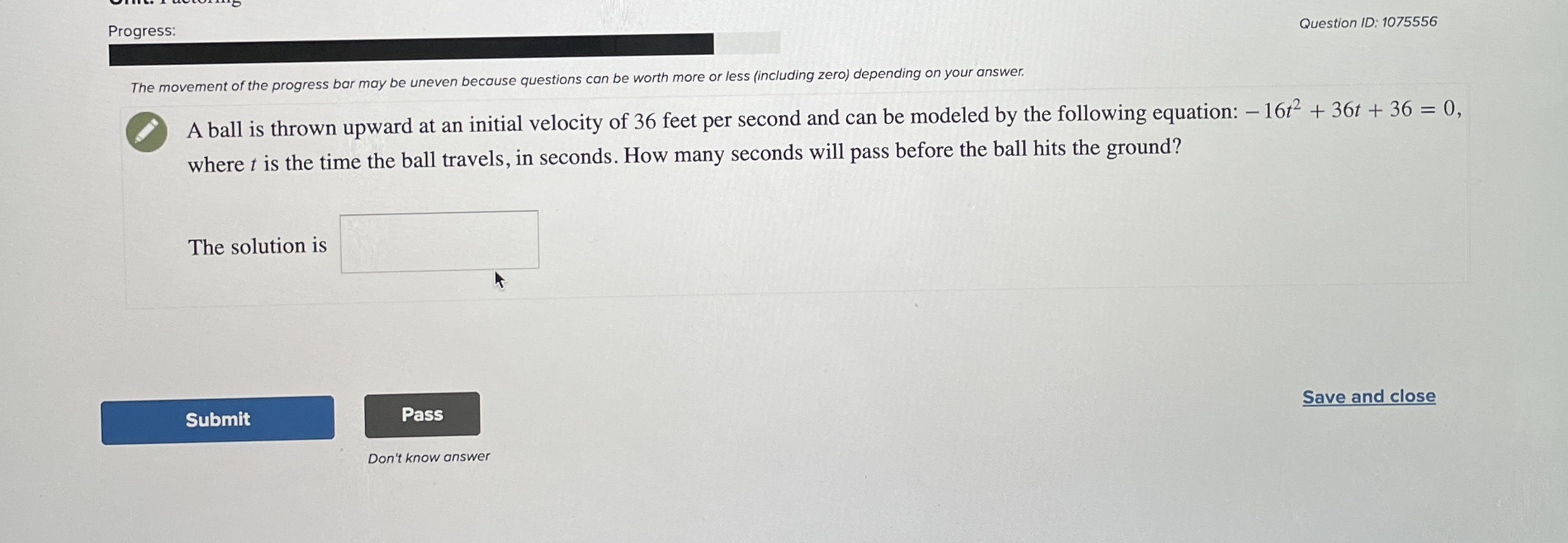 Solved The movement of the progress bar may be uneven | Chegg.com