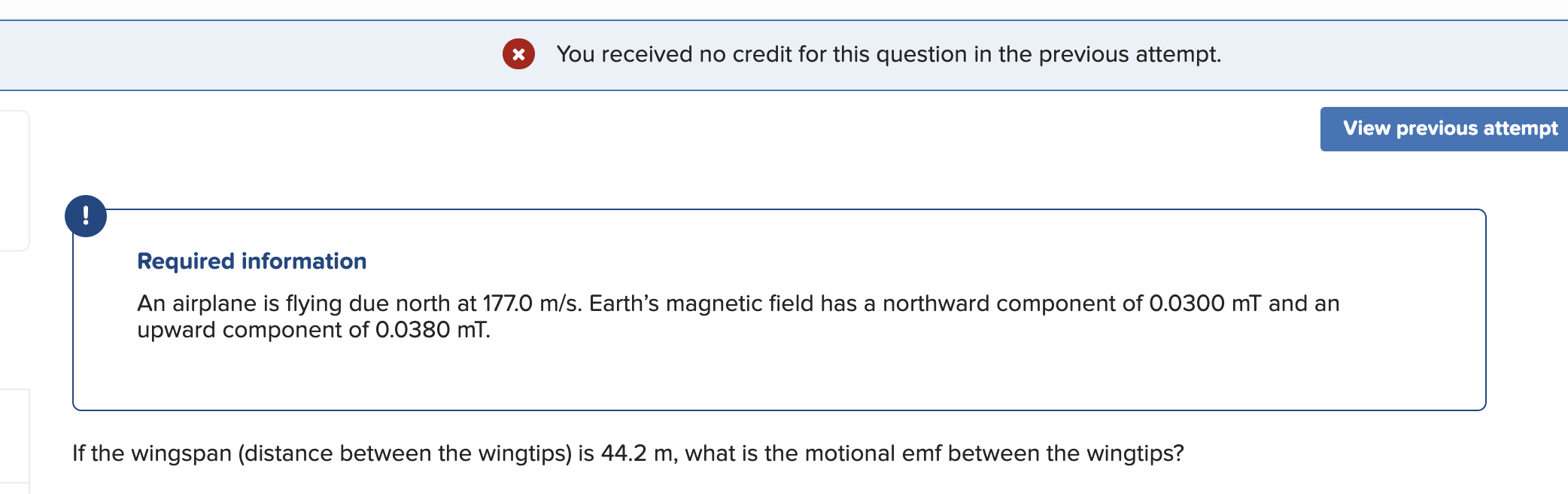 Solved You received no credit for this question in the | Chegg.com