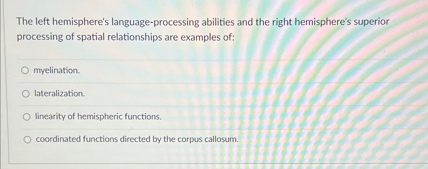 Solved The left hemisphere's language-processing abilities | Chegg.com