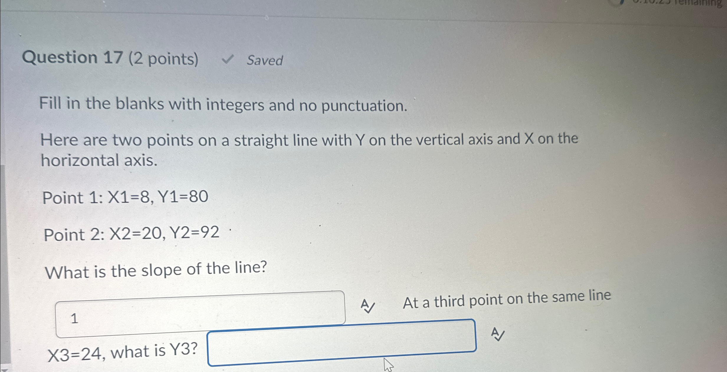 Solved Question 17 ( 2 ﻿points) ﻿SavedFill in the blanks | Chegg.com