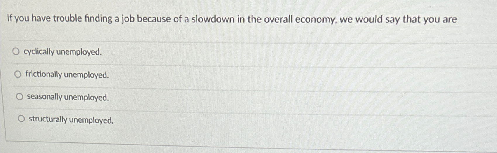 Solved If you have trouble finding a job because of a | Chegg.com