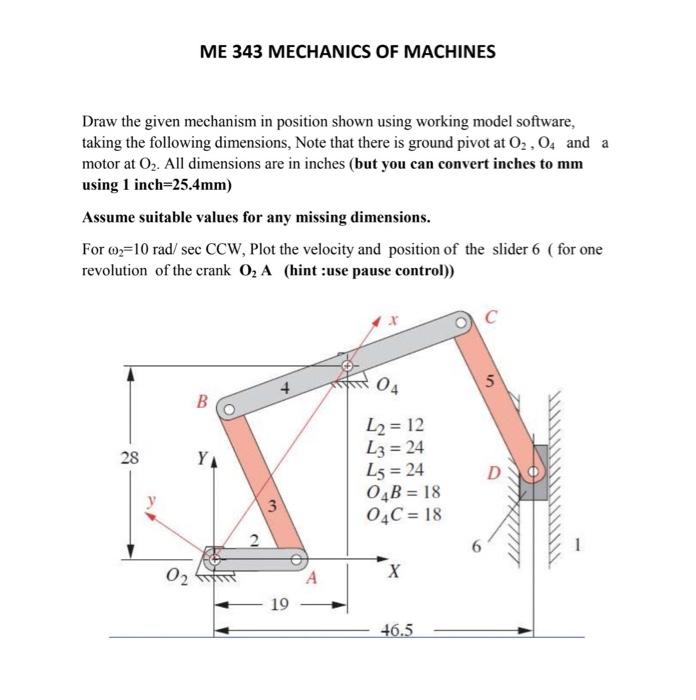 Solved Draw the given mechanism in position shown using | Chegg.com
