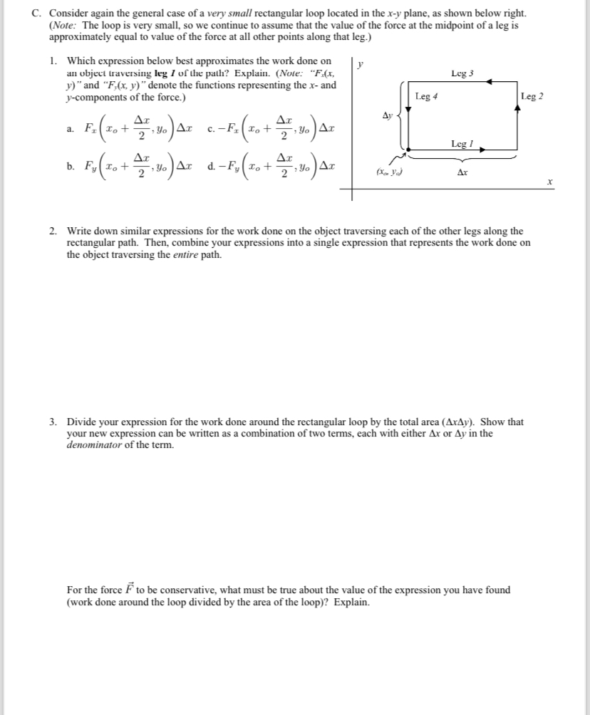 Solved C. ﻿Consider again the general case of a very small | Chegg.com