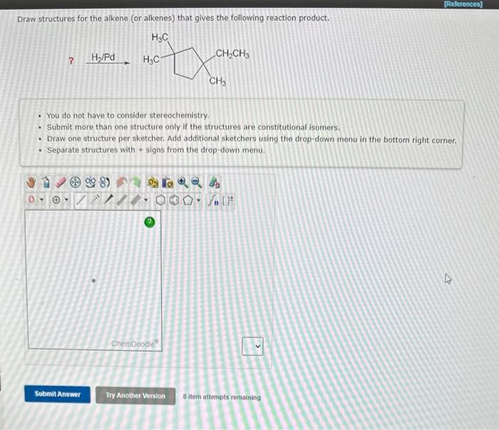 Solved Draw structures for the alkene (or alkenes) that | Chegg.com