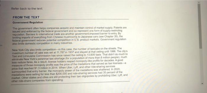Solved Refer back to the text FROM THE TEXT Government | Chegg.com
