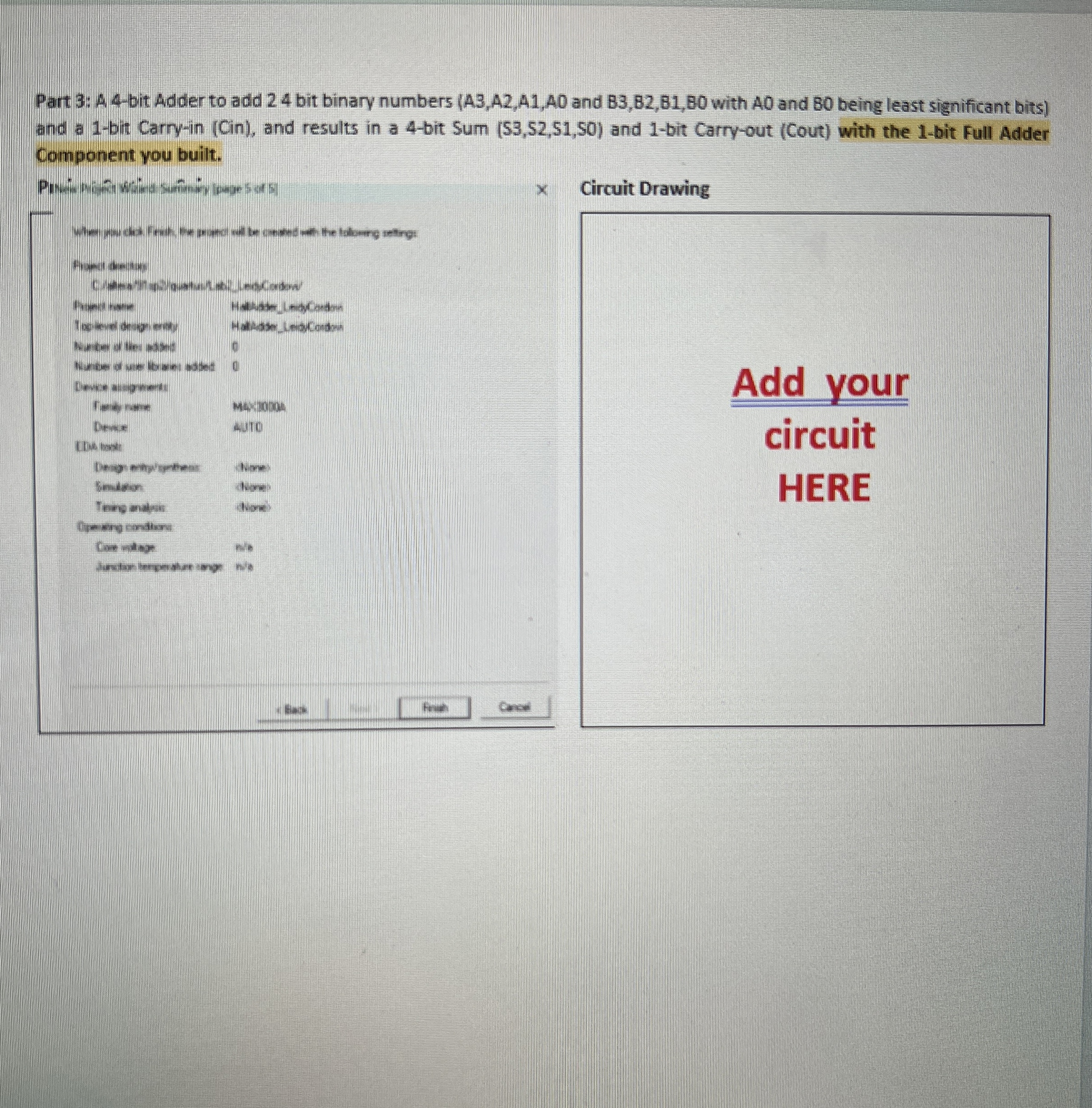 Solved Part 3: A4-bit Adder to add 24 ﻿bit binary numbers | Chegg.com