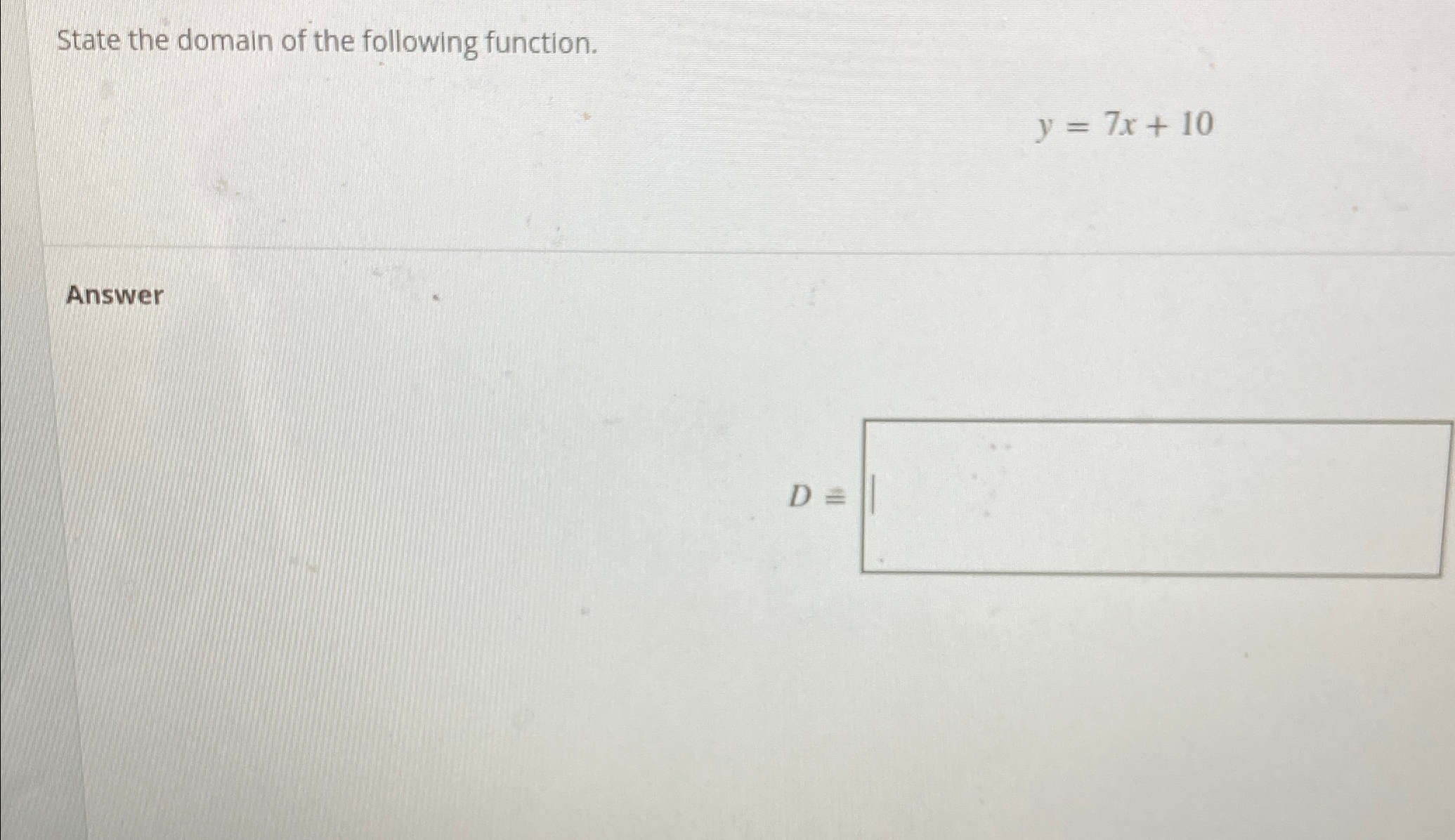 Solved State the domain of the following | Chegg.com