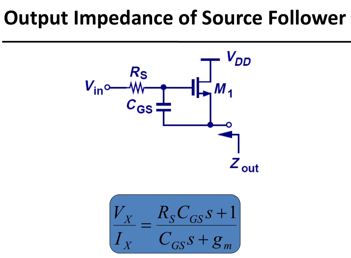Solved Output Impedance Of Source Follower please Encourage