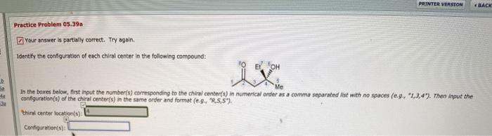 Solved PRINTER VERSION BACK Practice Problem 05.39a Your | Chegg.com