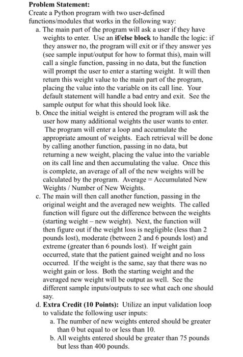 Solved using python. please read directions as follows. | Chegg.com